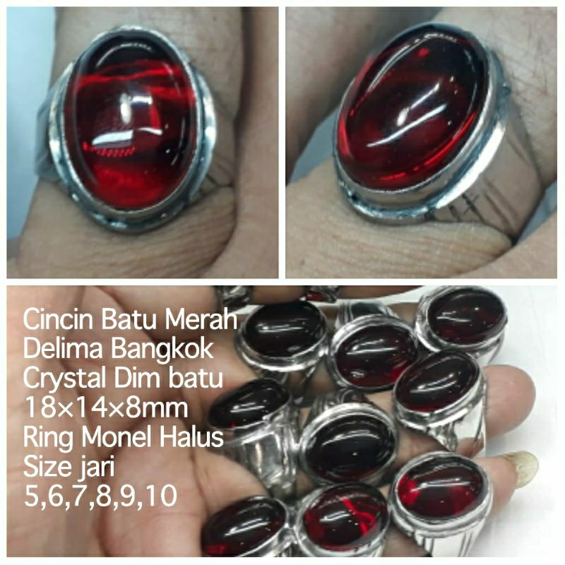 Jual CINCIN BATU MERAH DELIMA BANGKOK CRYSTAL HG | Shopee Indonesia