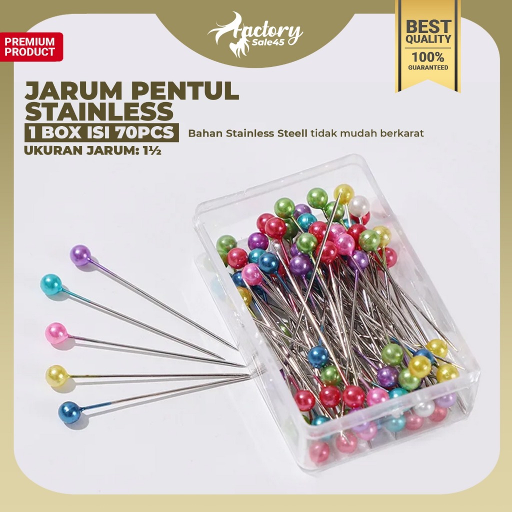 Jual Jarum Pentul Besar Kotak Mika / Jarum Pentol Aksesoris Hijab ...