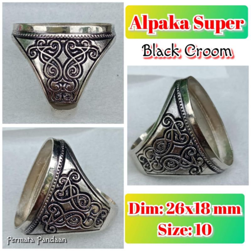 Jual emban batu akik dan permata alpaka super ukir full.77 | Shopee ...