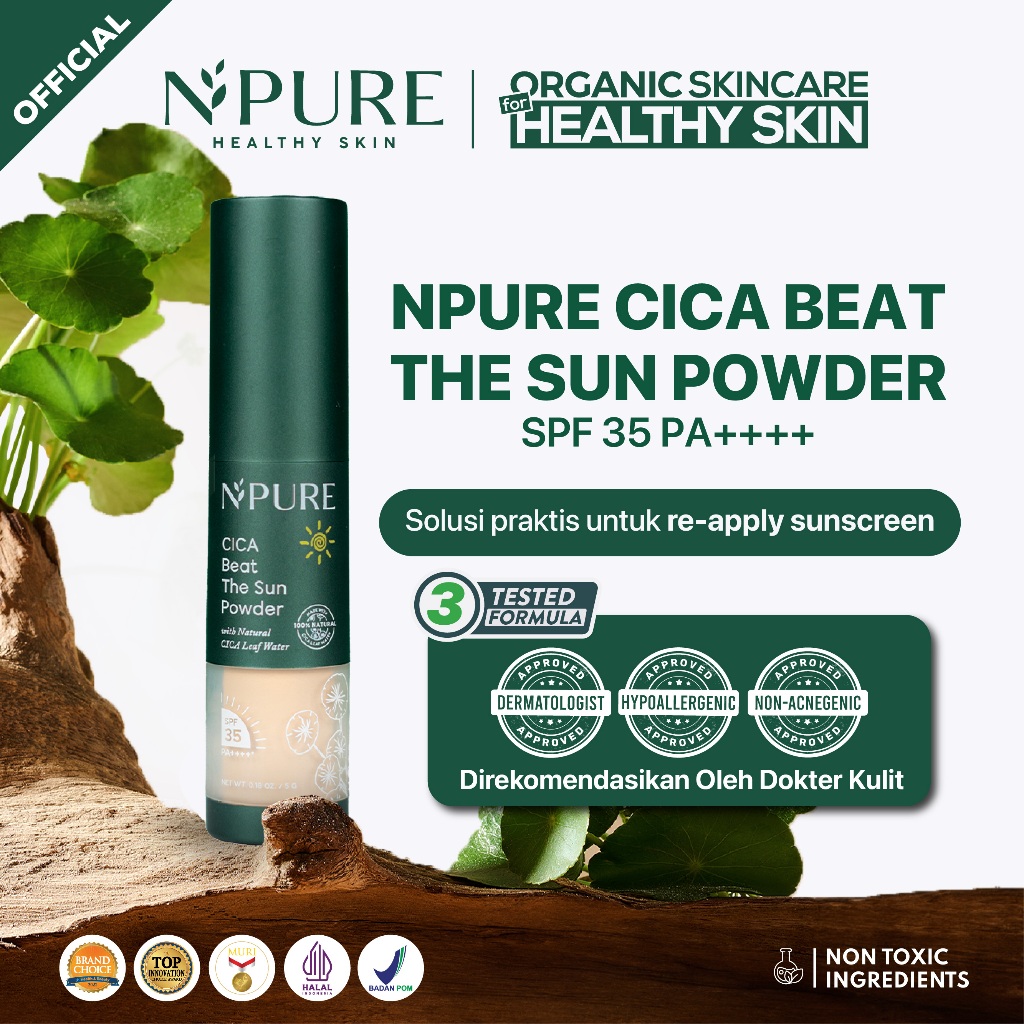 Jual NPURE Sunscreen Powder Cica / Beat the Sun Powder / Sunscreen ...