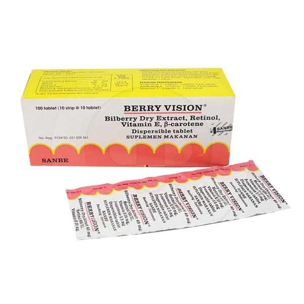 Jual Berry Vision Dispersible 10 Tablet vitamin mata | Shopee Indonesia