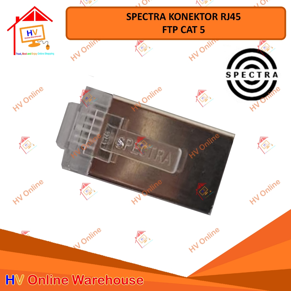Jual SPECTRA RJ45 konektor LAN FTP besi conector Cat 5 box isi 100 pcs ...