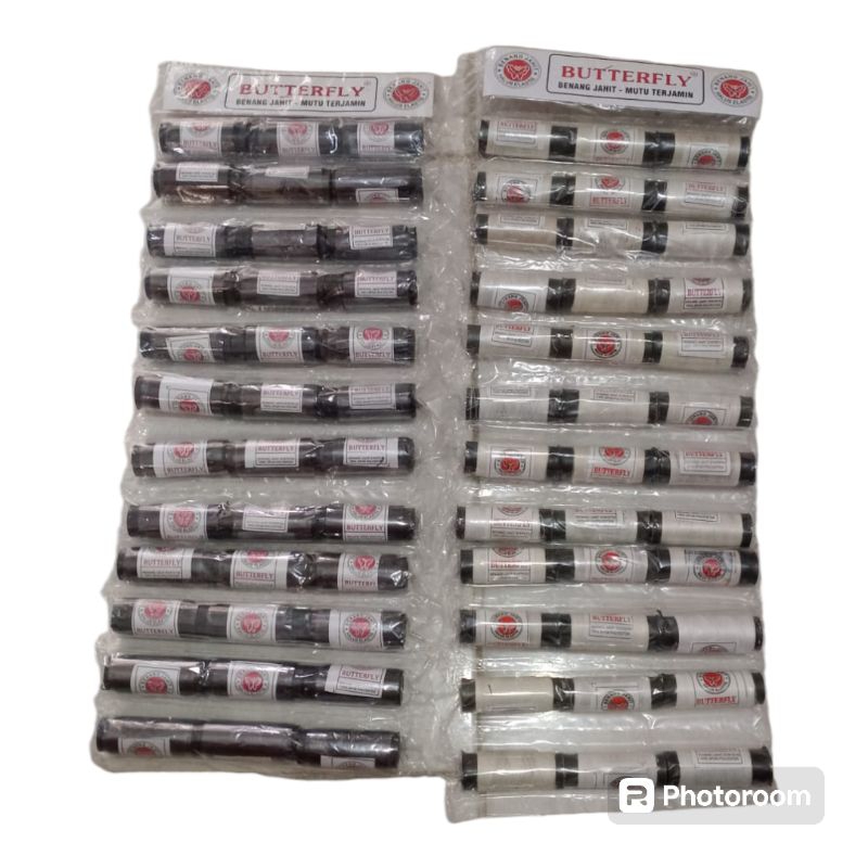 Jual Benang butterfly warna hitam dan putih 1 rtg isi 36 biji | Shopee ...