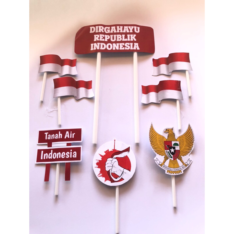 Jual Topper hut ri / topper tumpeng / topper 17 an/ hiasan tumpeng ...