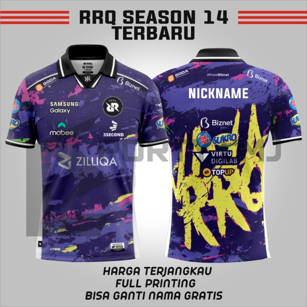 Jual Jersey Kaos RRQ HOSHI TERBARU M6 WORLD CHAMPIONS 2025 , BISA GANTI ...