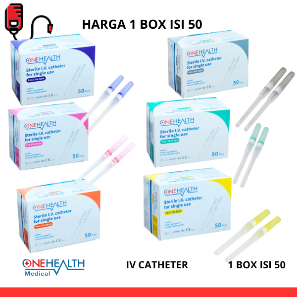 Jual Spuit Abocath IV Catheter Onehealth Jarum Medis Kateter 1 Box isi ...