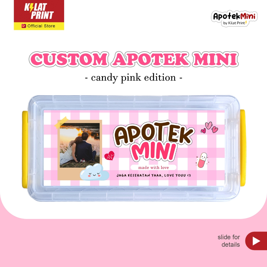 Jual Custom Apotek Mini Box P3K Travel Size Hadiah Candy Pink Edition ...