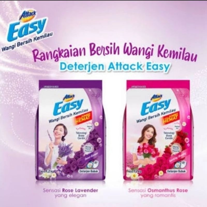Jual SABUN DETERGEN ATTACK EASY ISI 1200 Gr / SABUN CUCI BAJU BUBUK ...