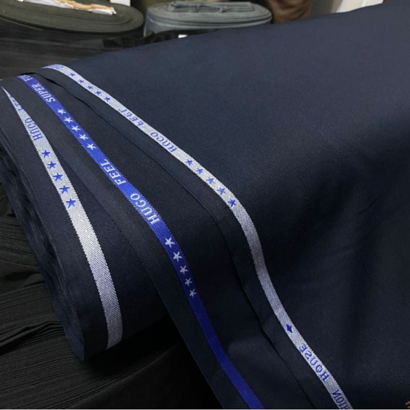 Jual kain navy bahan celana baju setelan jas safari semiwool katun ...
