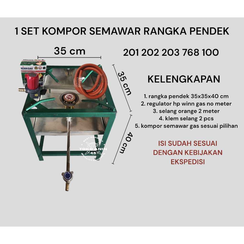 Jual 1 set kompor semawar gas rangka pendek 40x35x35 cm | Shopee Indonesia