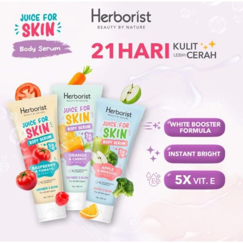 Jual HERBORIST BODY SERUM VARIAN (JERUK, APPLE, TOMATO) | Shopee Indonesia