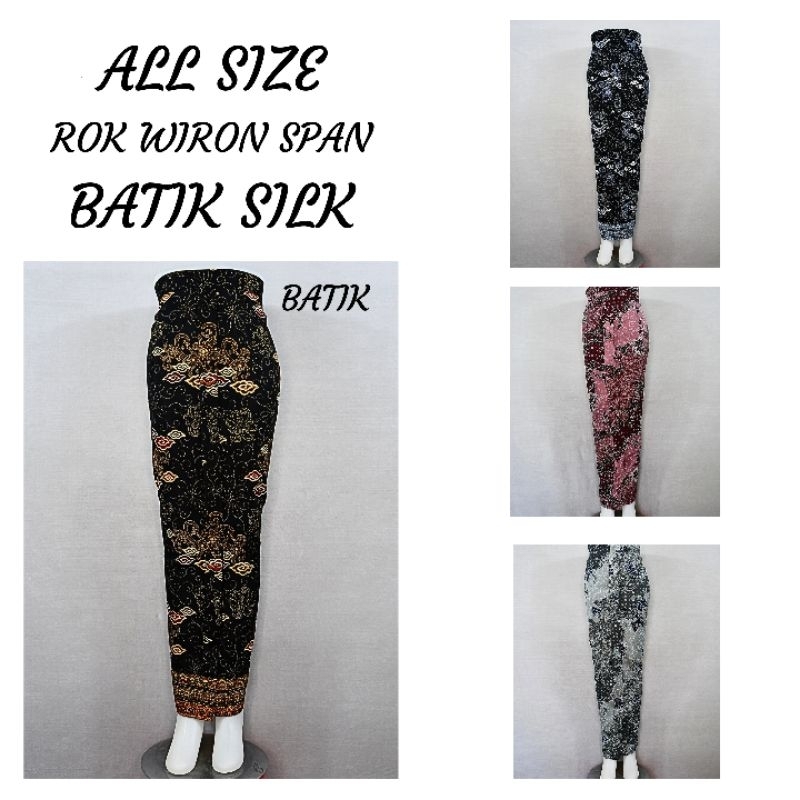 Jual Indah BAWAHAN ROK SPAN PANJANG WIRU WIRON Batik Silk All Size Fit ...