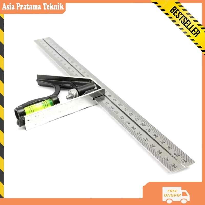 Jual Penggaris Siku L Waterpass Kombinasi Square Ruler Sudut Presisi ...