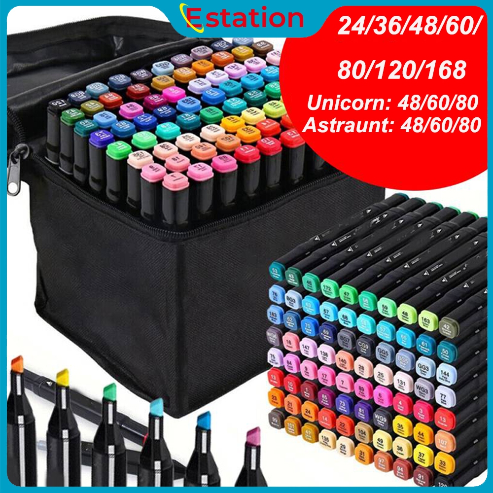 Jual Estation - Spidol Warna Warni 1 Set Sketch Marker 2 Tip Touch ...