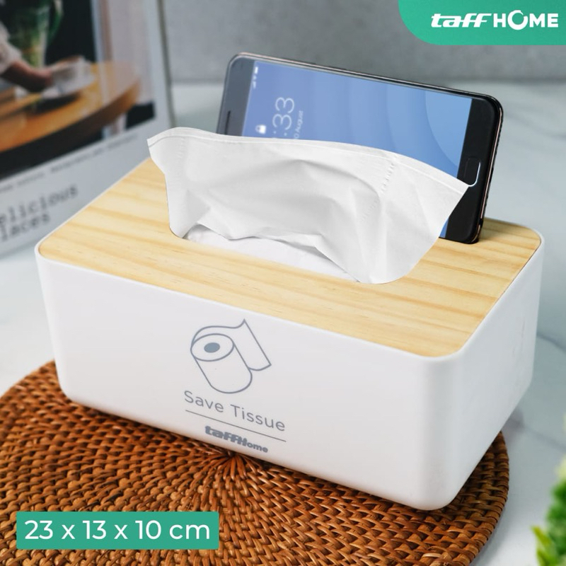 Jual TaffHOME Kotak Tisu Kayu Smartphone Holder and Tissue Box - ZJ005 ...
