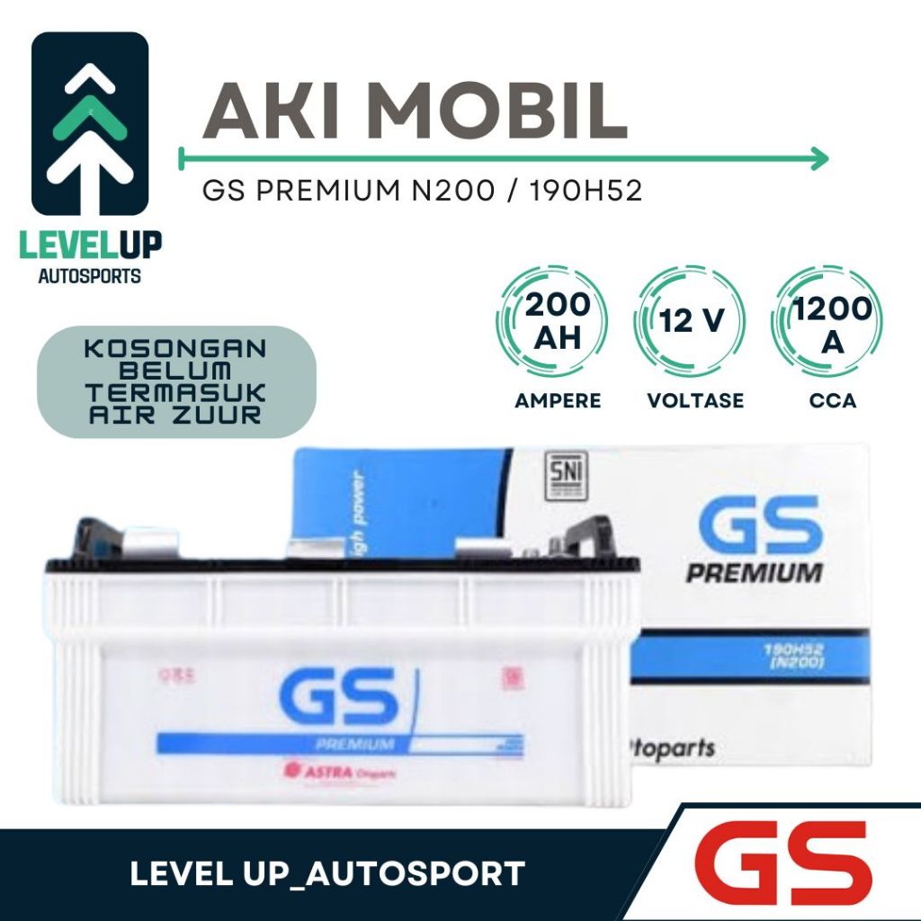 Jual aki mobil / Battery GS astra type premium N200 12v 200 ah | Shopee Indonesia