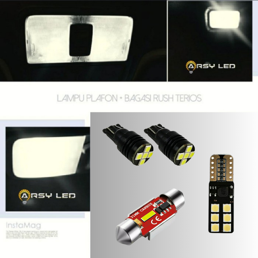 Jual Lampu Plafon Kabin Mobil New Rush Terios Konde LED Paket isi 4 ...