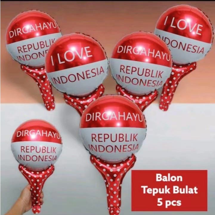 Jual Balon Tepuk Dekorasi Foil Stick MERAH PUTIH DIRGAHAYU RI 17 ...