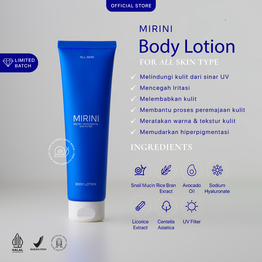 Jual MIRINI SPF30+ Body Lotion - Pelembap Tubuh untuk Semua Jenis Kulit ...