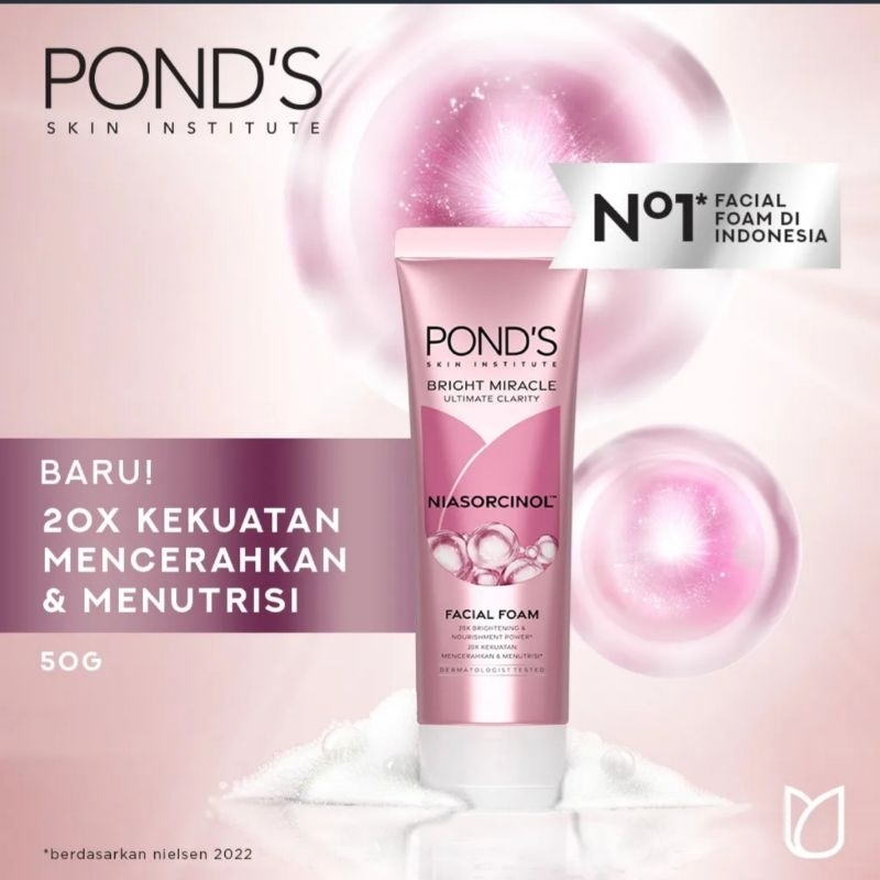 Jual Ponds Bright Miracle Facial Foam 50 g | Shopee Indonesia