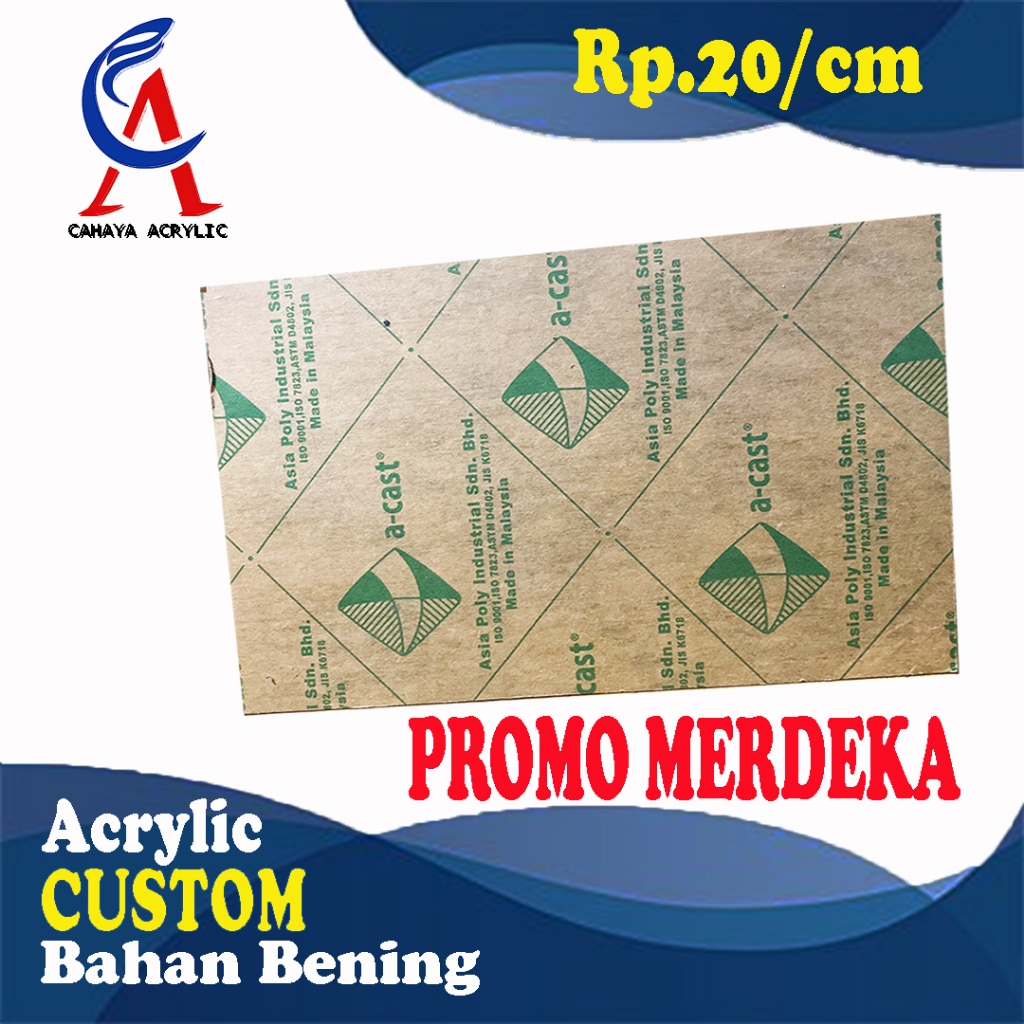 Jual Acrylic/Akrilik Lembaran Potongon Laser - Custom Persegi - 2 mm/3 ...