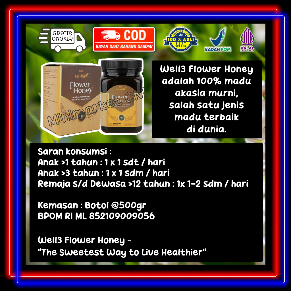Jual Well3 Flower Honey Adalah 100% Madu Akasia Murni, Salah Satu Jenis ...