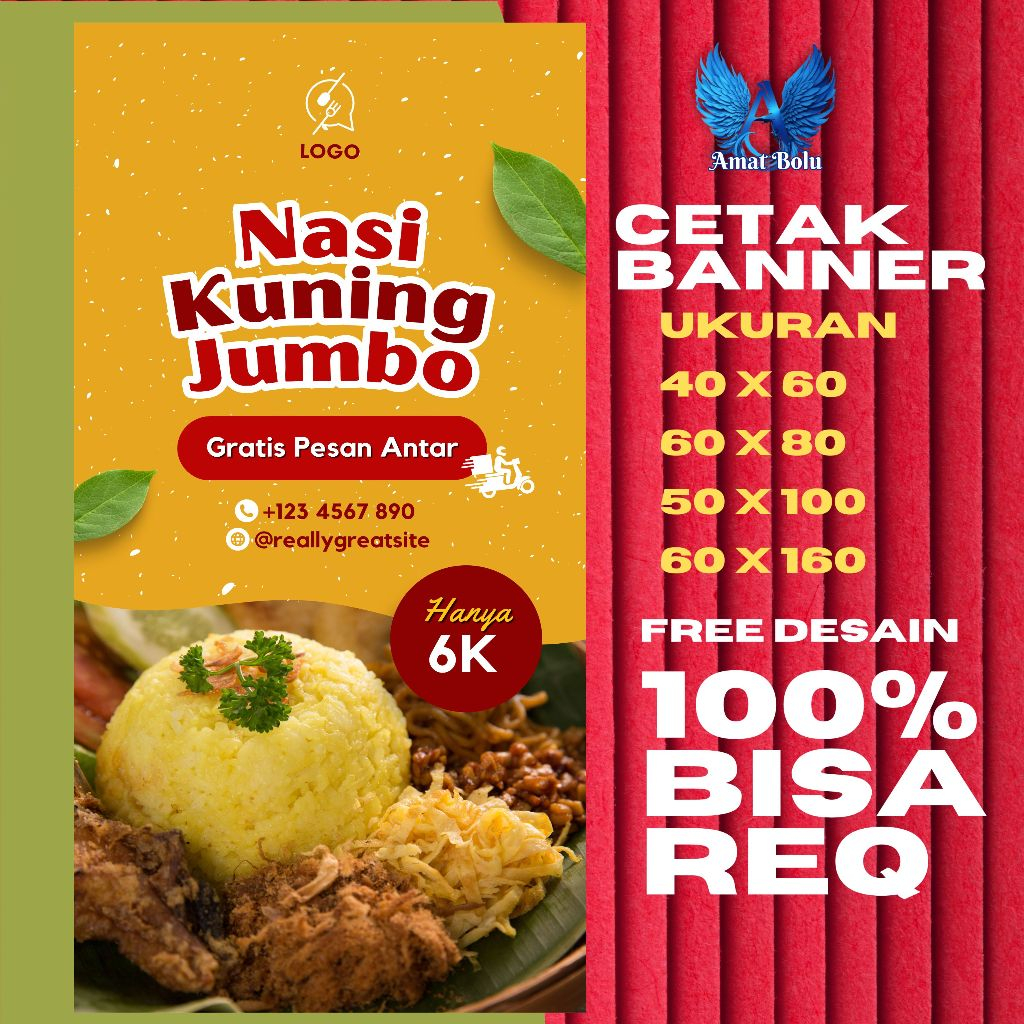 Jual Cetak Spanduk / Banner Nasi Kuning Jumbo Bisa Request | Shopee ...