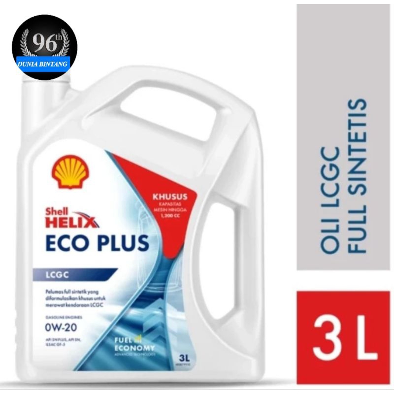 Jual Oli Shell Helix ECO Plus Lcgc 0W-20 Fuel Economy Original 3Liter ...