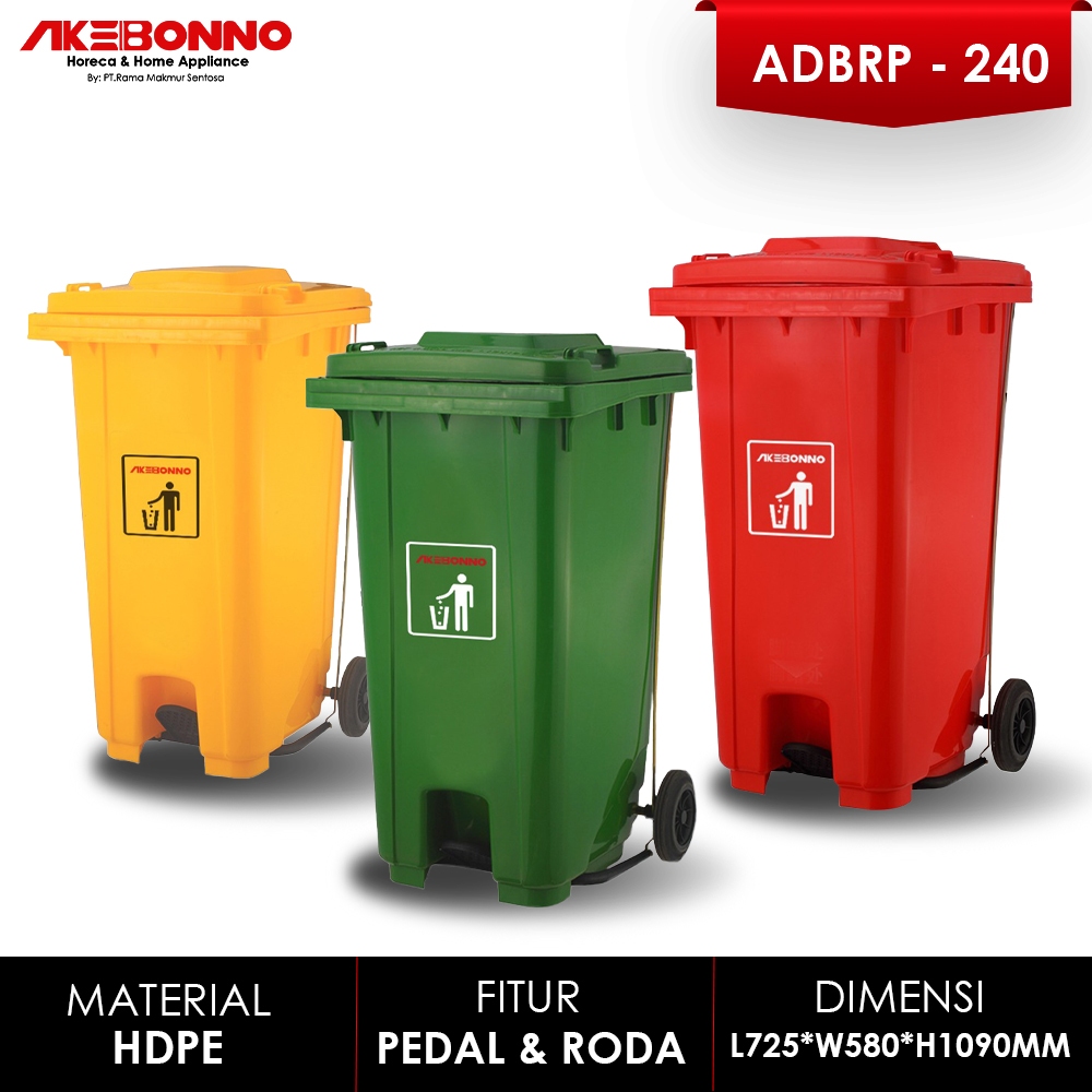 Jual AKEBONNO - Dustbin Plastic Tempat Sampah Plastik Besar Jumbo Dengan Pedal dan Plastic ...