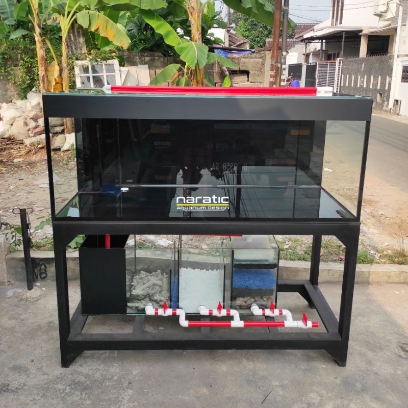Jual Aquarium filter 150x60x60 sump wet dry backwash instalasi pipa ty ...