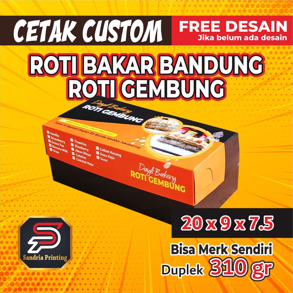 Jual BOX ROTI BAKAR BANDUNG / DUS ROTI BAKAR BANDUNG / ROTI GEMBUNG ...