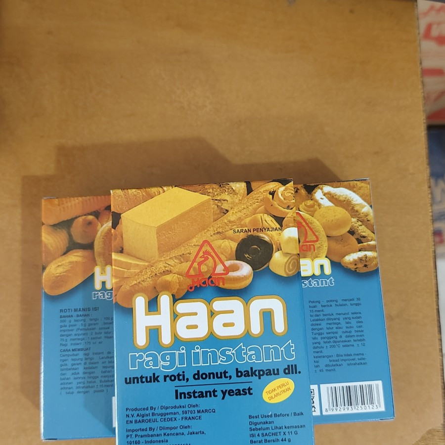 Jual Haan Gold Instant Yeast Ragi instan sachet 1 pak isi 4x11 gr HALAL ...