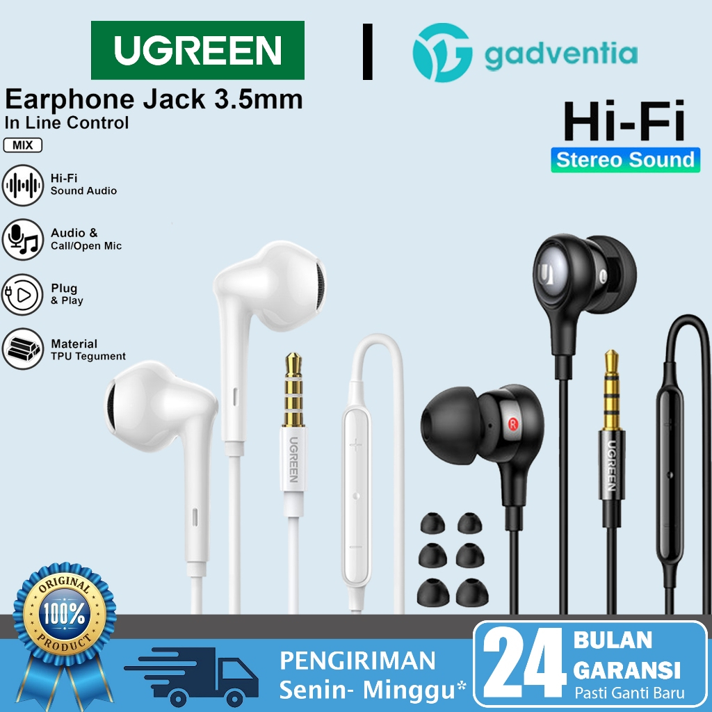 Jual Ugreen Kabel Handsfree Earphone Wired Jack 3.5mm Headset HP Vivo ...