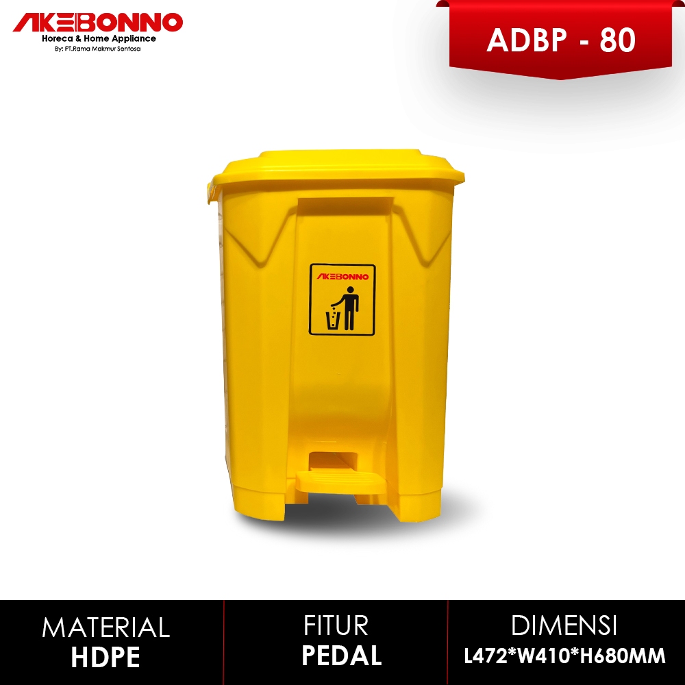 Jual AKEBONNO - Dustbin Plastic Tempat Sampah Plastik Tebal Dengan Pedal 80 Liter Green Red ...