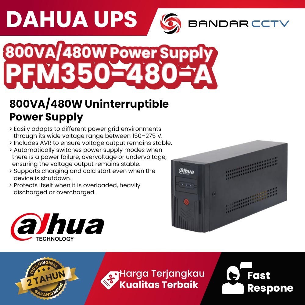 Jual DAHUA UPS PFM350-480-A Uninterruptible Power Supply 800VA/480W ...