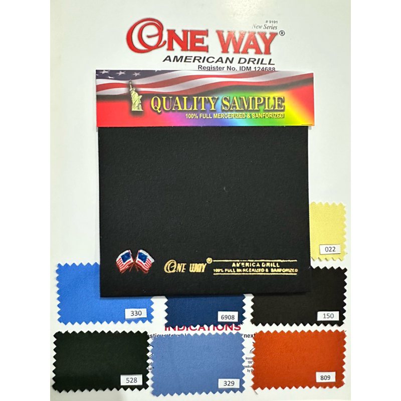Jual MERK ONE WAY Bahan Kain American Drill Eceran / Roll Per Setengah ...