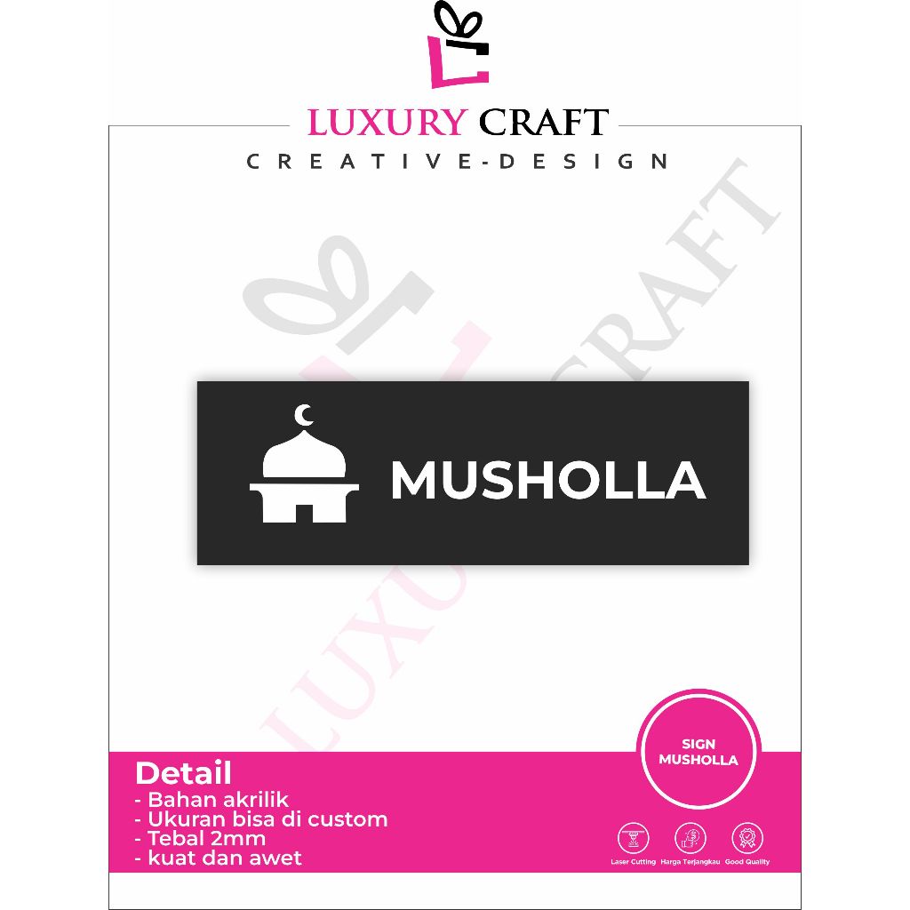 Jual Musholla Sign Board Label Tempel Mushola Akrilik Print Papan Tulis ...