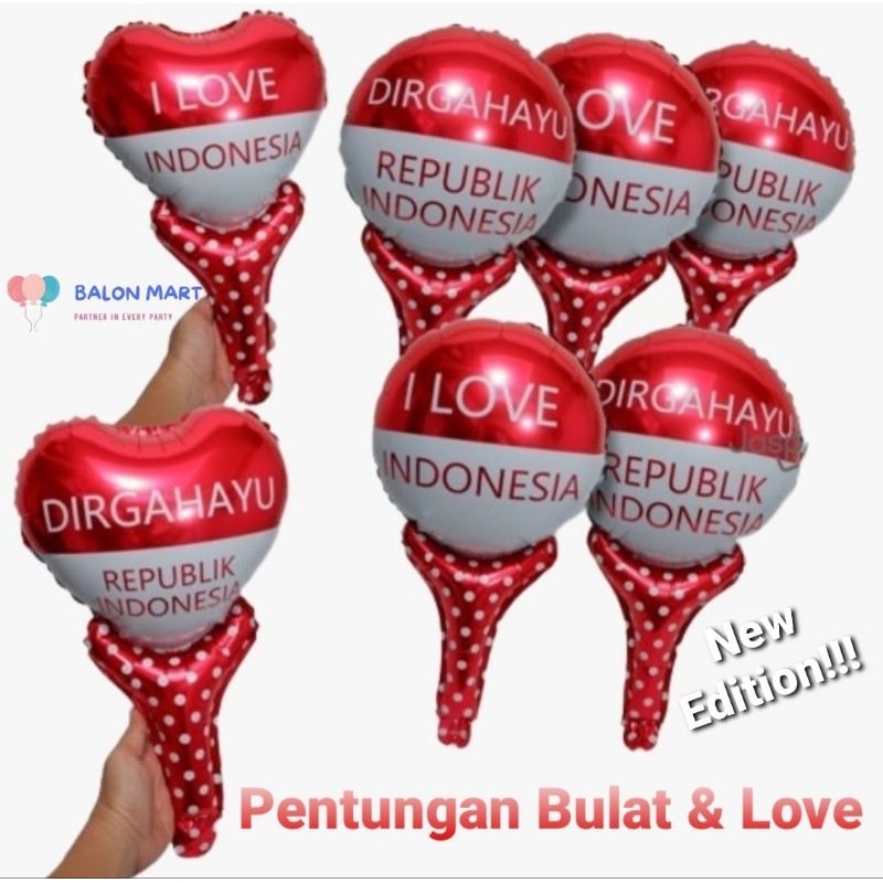 Jual Balon Foil Pentung Dirgahayu / HUT RI Merah Putih | Shopee Indonesia