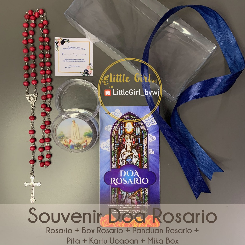 Jual Souvenir Doa Katolik Rosario dengan Box + Panduan Doa Rosario ...