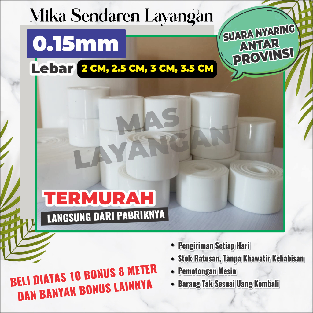 Jual mika sowangan | mika layangan putih susu 0.15 lebar 3.5cm | Shopee ...