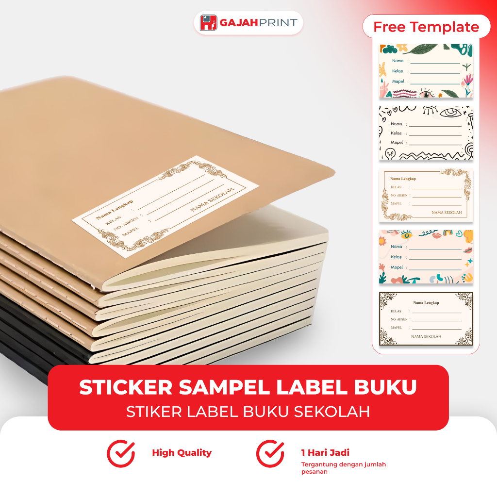 Jual Stiker label nama buku tulis / Sticker Label Buku Anak | Shopee ...