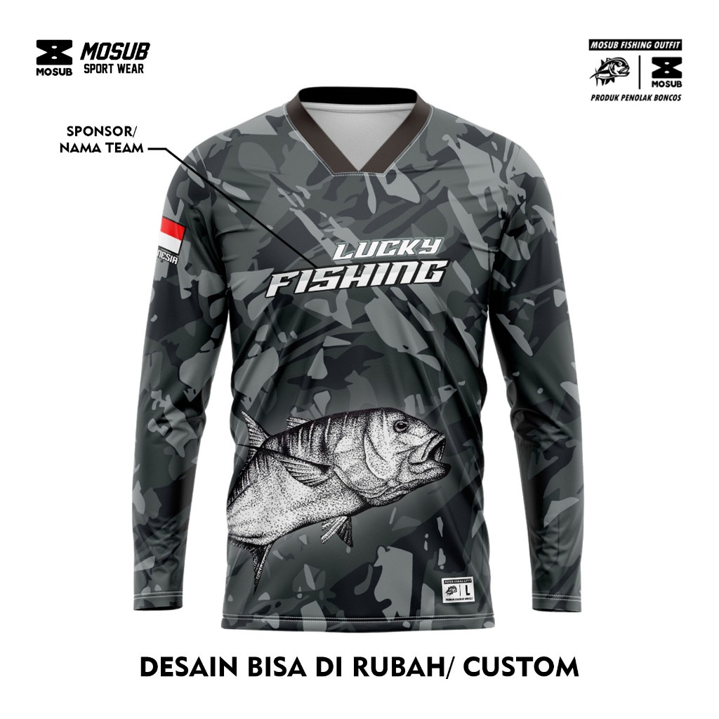 Jual Jersey mancing custom lengan panjang desain sendiri free nama dan ...