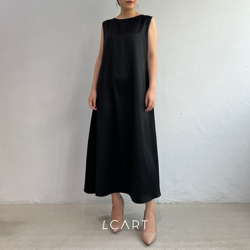 Jual LCART - Sol Dress | Midi Dress Satin Wanita | Shopee Indonesia