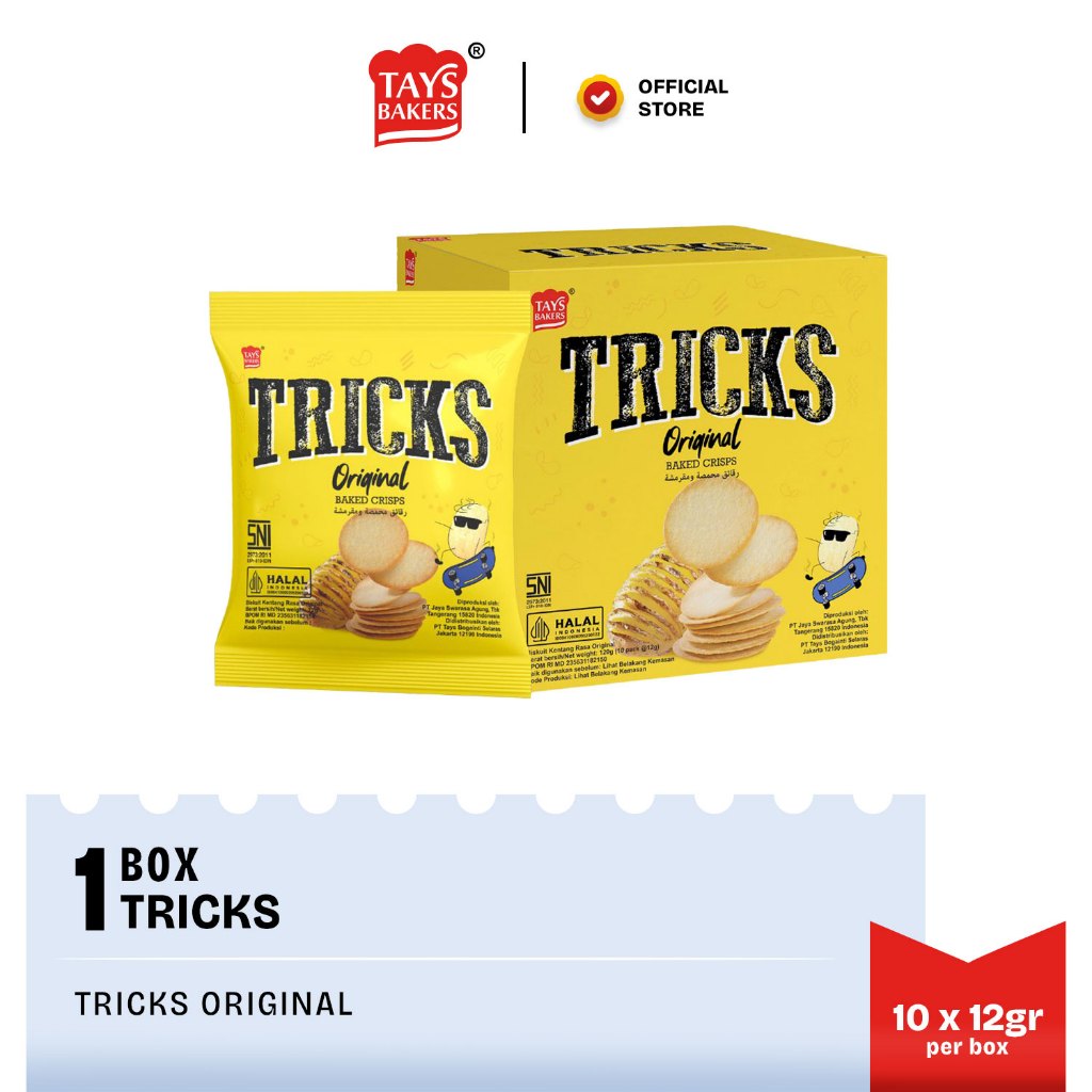Jual Tricks Crisps 10 x 12g ORIGINAL – Potato Baked Crisps | Shopee ...
