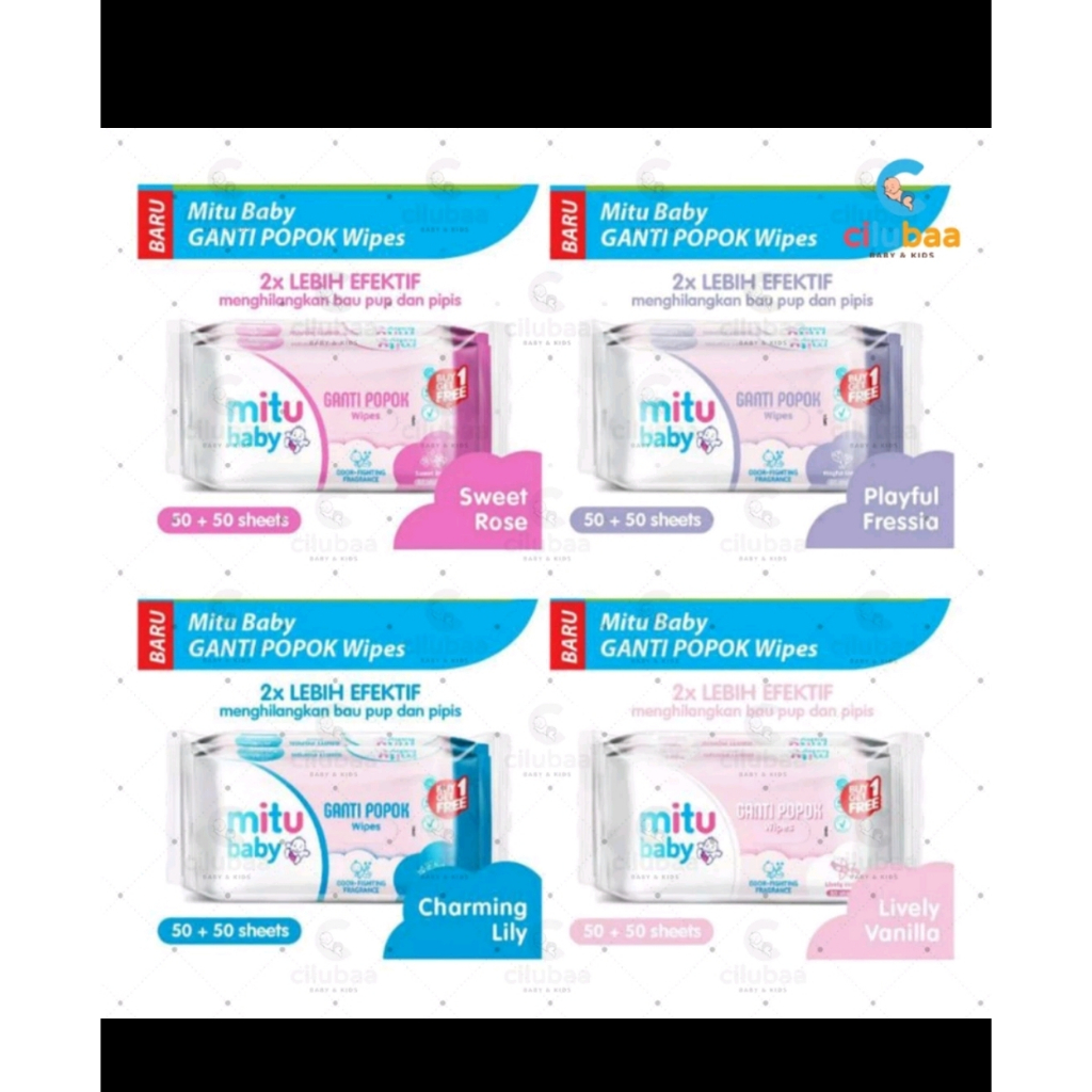 Jual [BUY 1 GET 1] TISSU BASAH MITU BABY WIPES 50X2 SHEET | Shopee ...