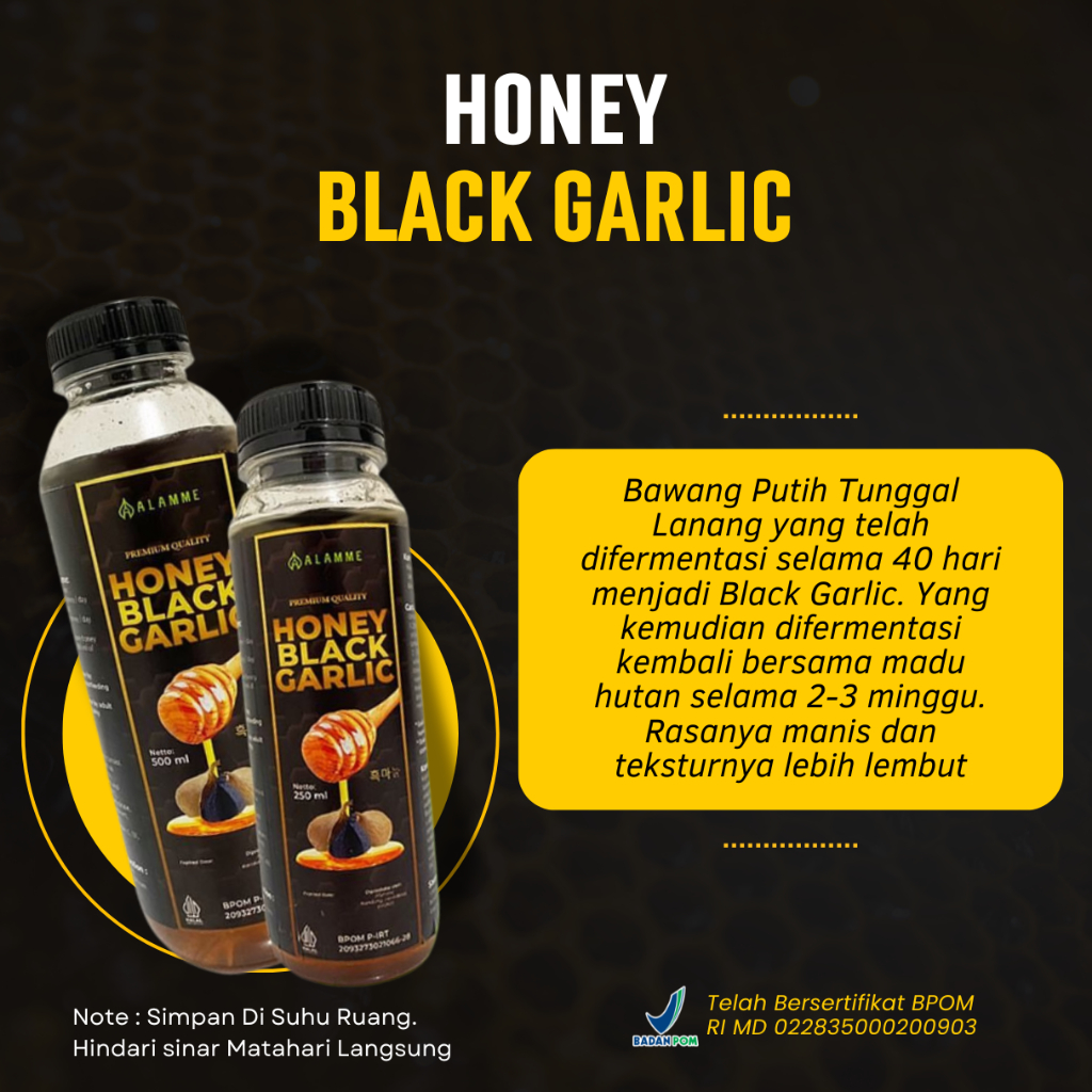 Jual Alamme Black Garlic - Madu Bawang Hitam Tunggal Lanang - Black ...