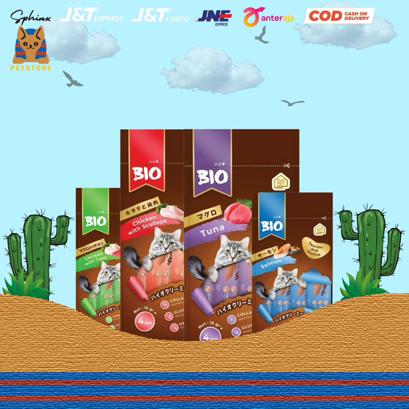 Jual Bio Creamy Snack Kucing 15gr Ready Per Stick Atau Pouch isi 4 ...