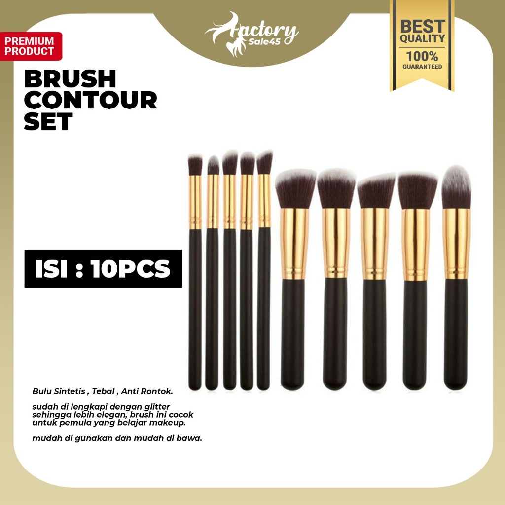 Jual FACTORYSALE45 - Set Kuas Make Up Kosmetik Wajah Mata 10 PCS ...