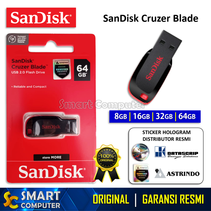 Jual SanDisk Cruzer Blade Flashdisk 8GB 16GB 32GB 64GB Original Garansi ...