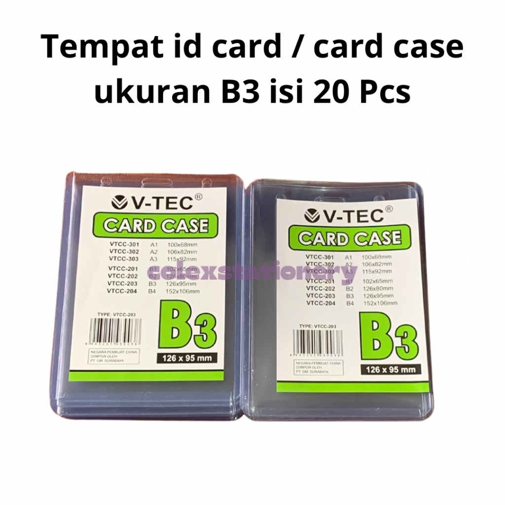 Jual Plastik Id Card / Tempat Plastik Mika Name Tag Id Card Bening Isi 20 Lembar Ukuran B3 Vtec ...